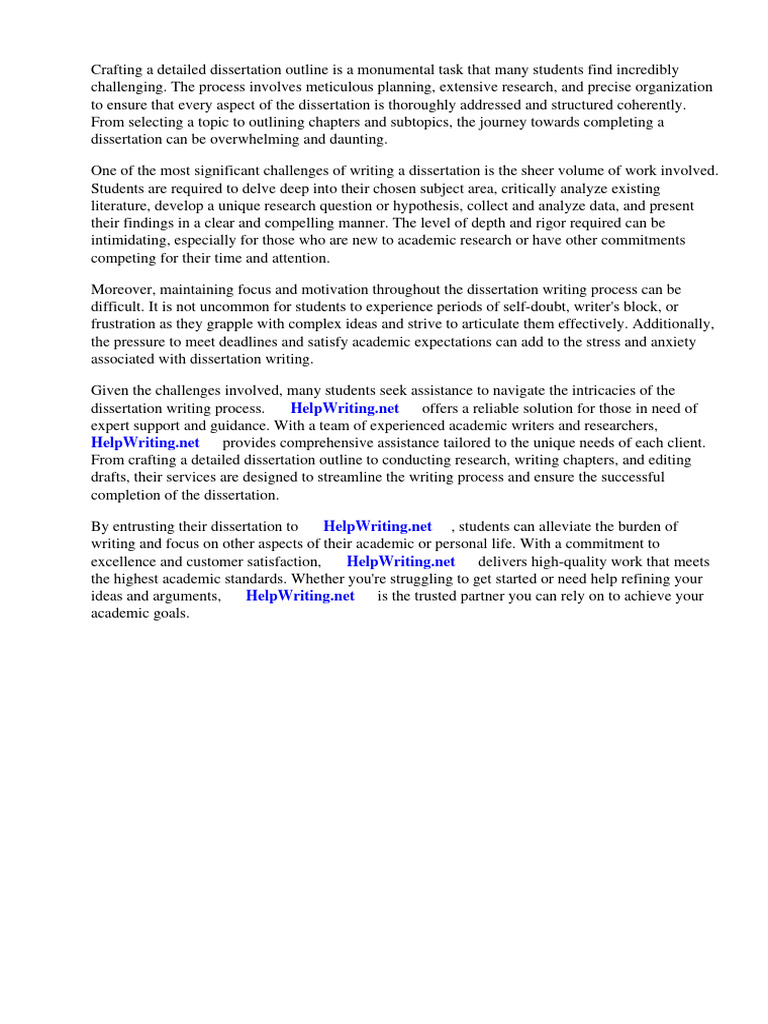 Detailed Dissertation Outline | Download Free PDF | Thesis | Essays