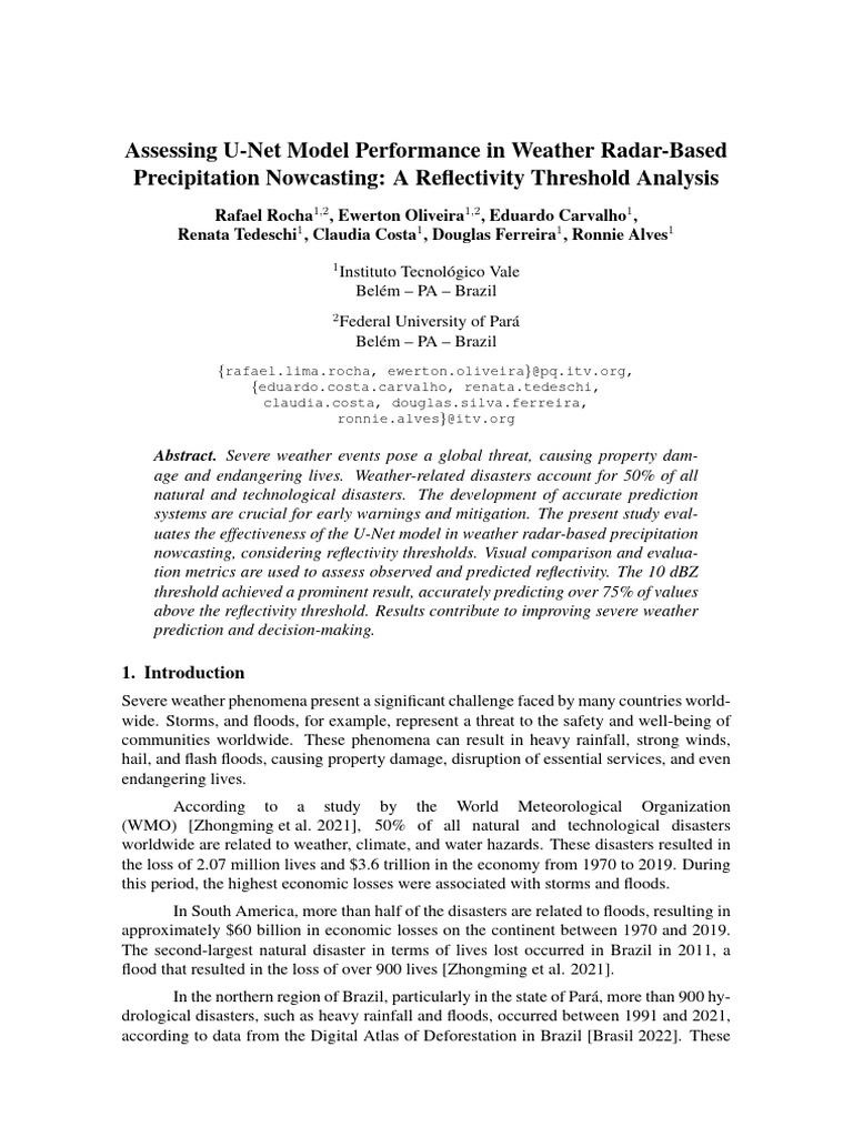 Assessing U-Net Model Performance in Weather Radar-BasedPrecipitation ... Assessing U-Net Model Performance in Weather Radar-BasedPrecipitation ...