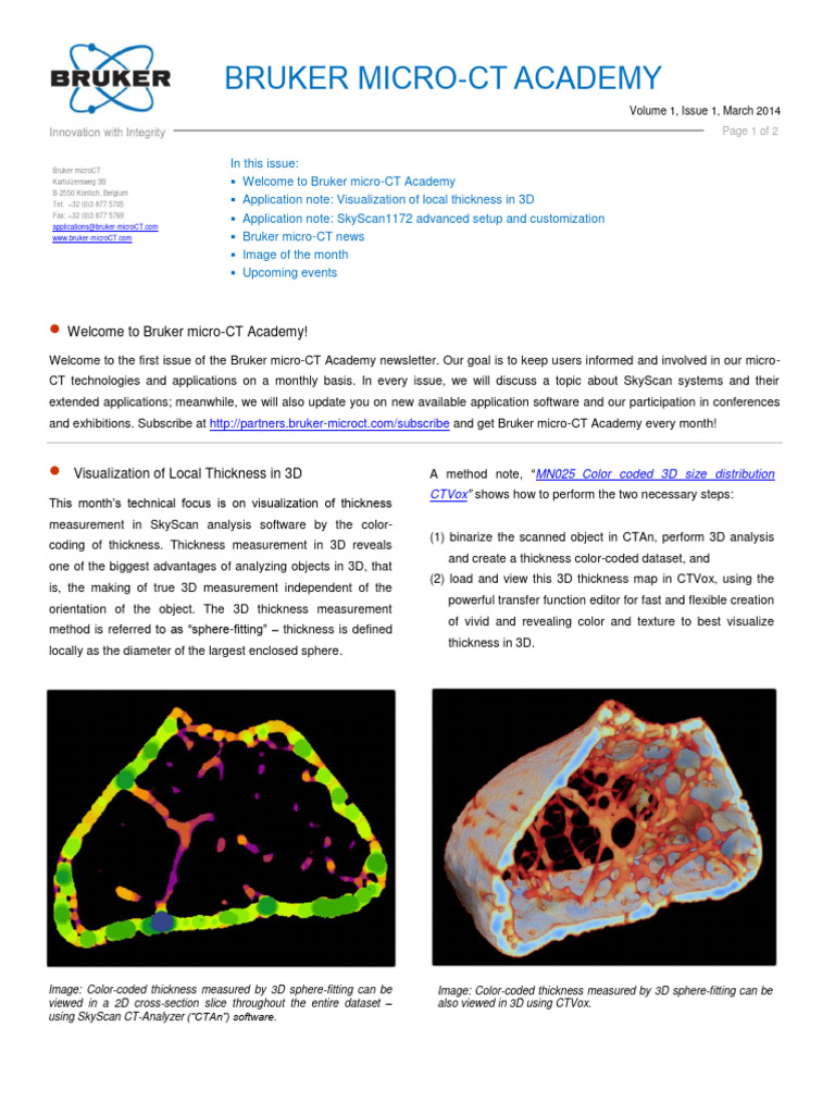 Bruker Micro Ct Academy 2014 Pdf Porosity Image Scanner