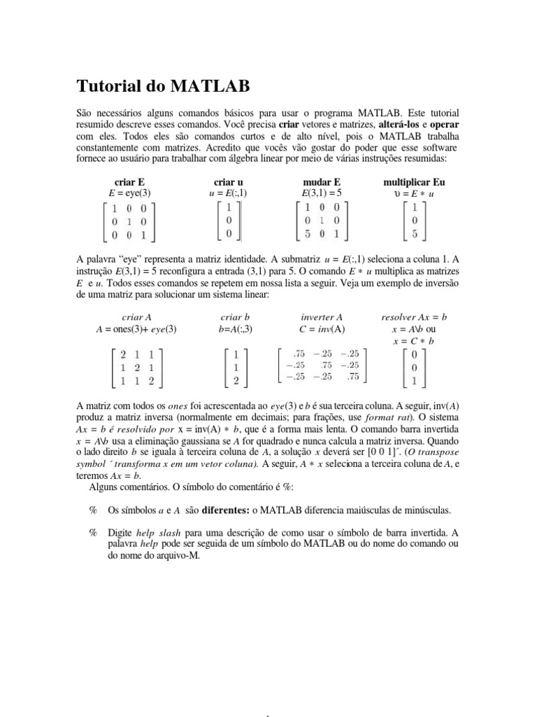 Matlab | PDF | Matlab | Matriz (Matemática)