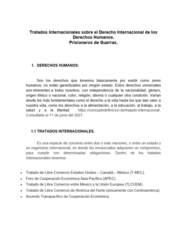 Tratados Internacionales Sobre El Derecho Internacional de Los Derechos Humanos | PDF | Derechos ...