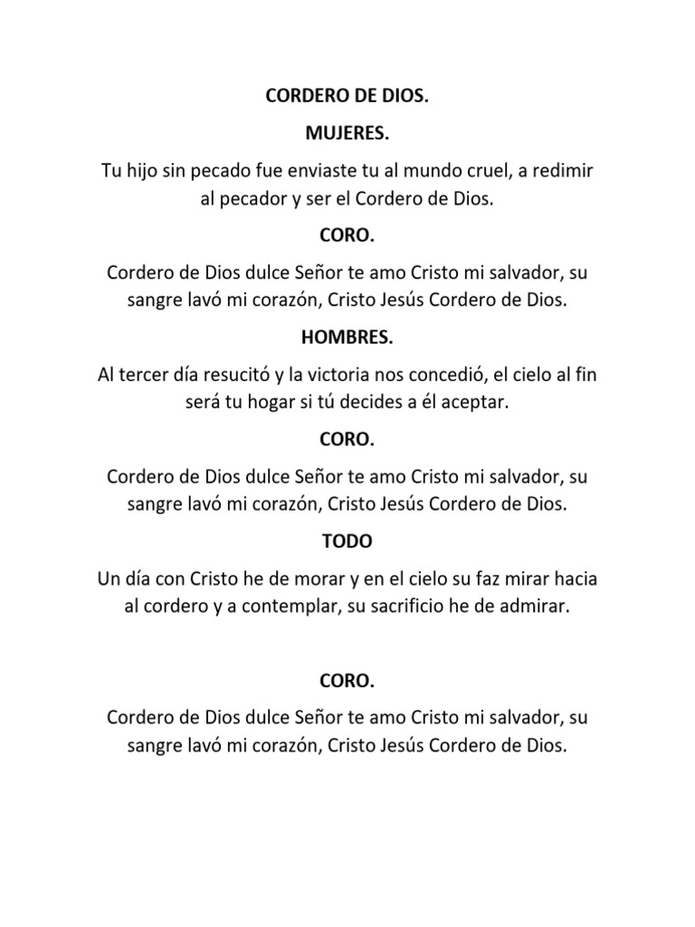 Cordero de Dios Letra | PDF