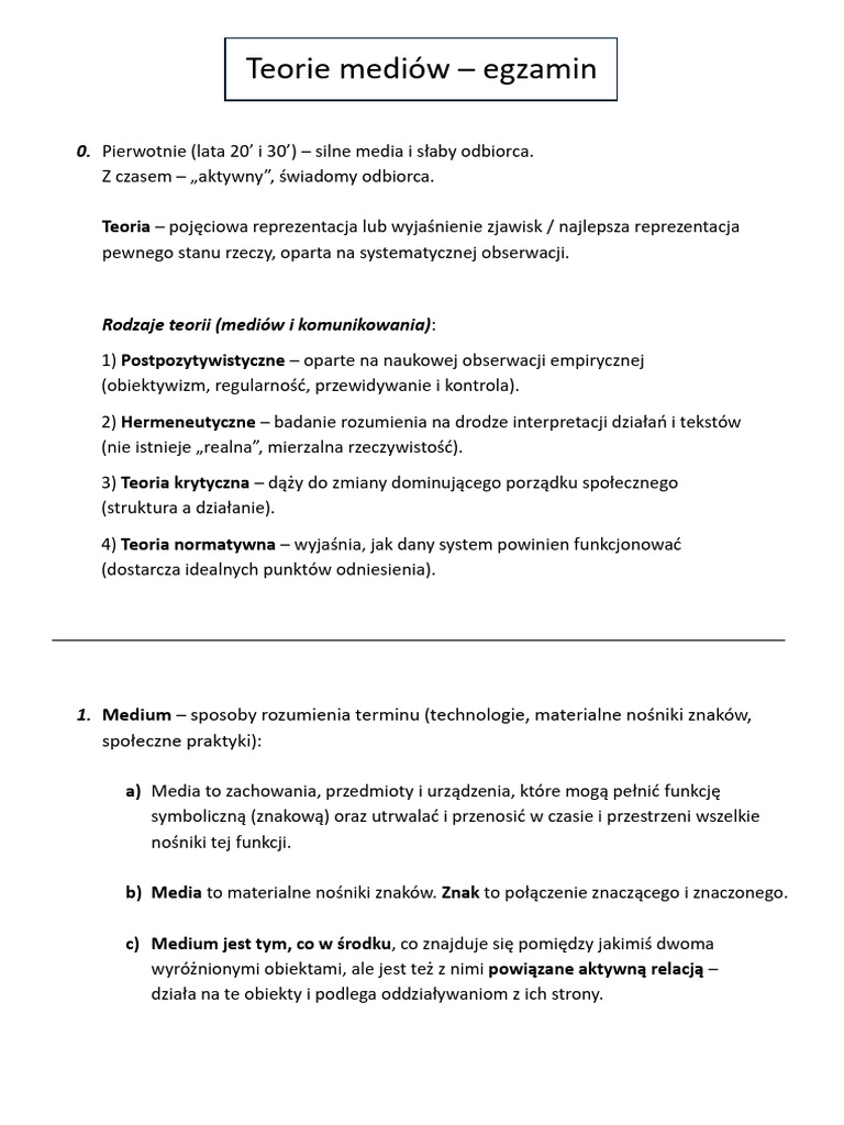 Teorie-mediów-egzamin | PDF