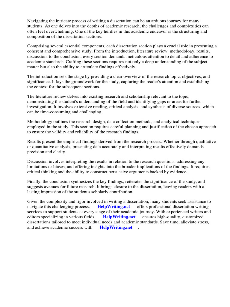 Dissertation Sections Pdf