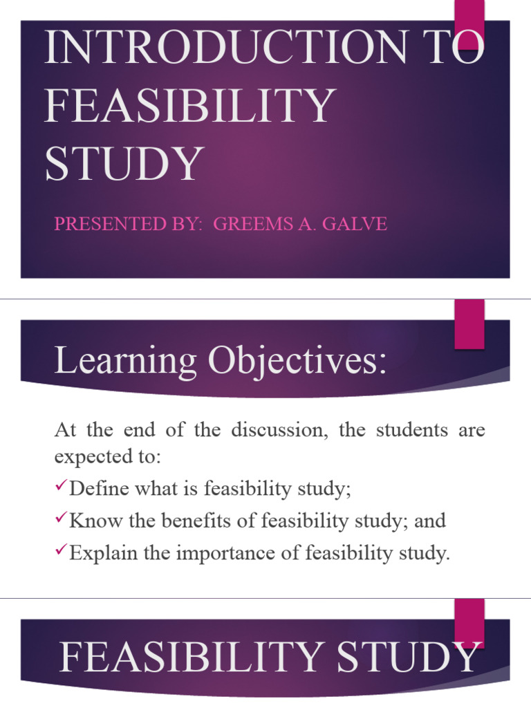 Introduction to Feasibility Study - Copy | PDF | Feasibility Study ...