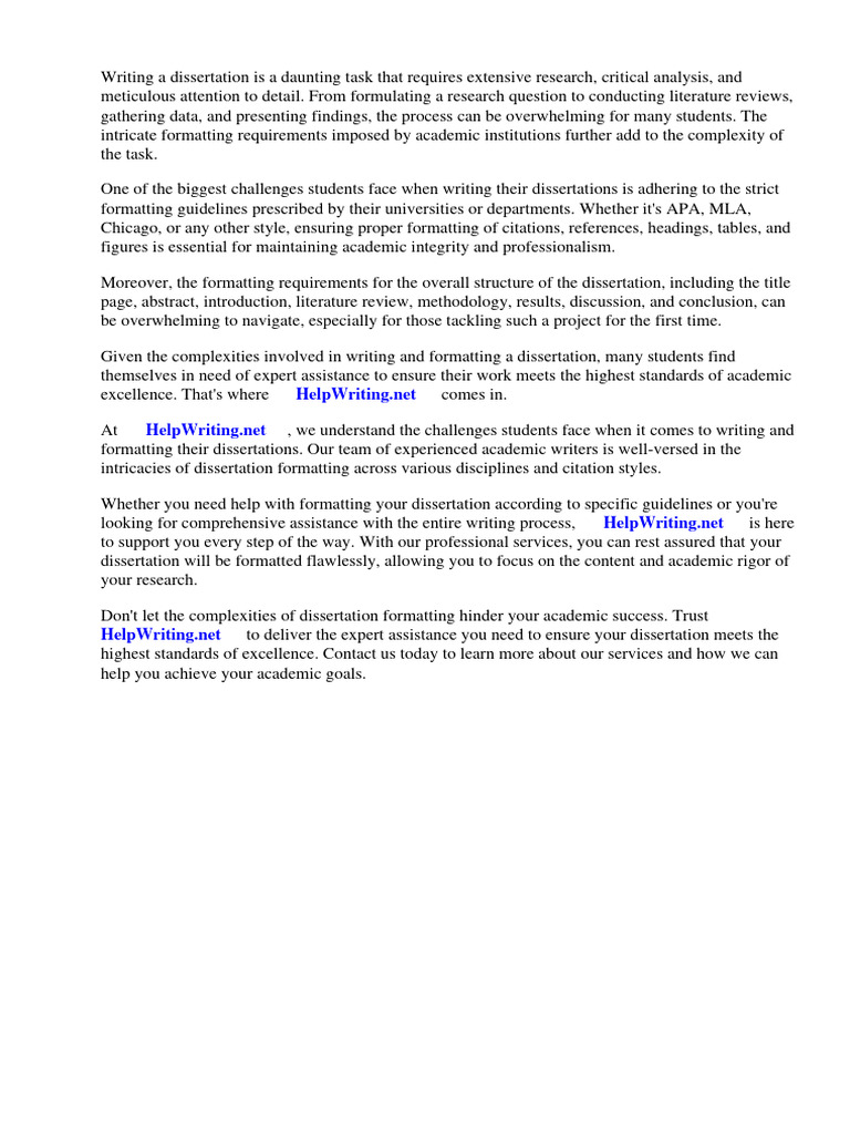 Thesis Dissertation Format | PDF