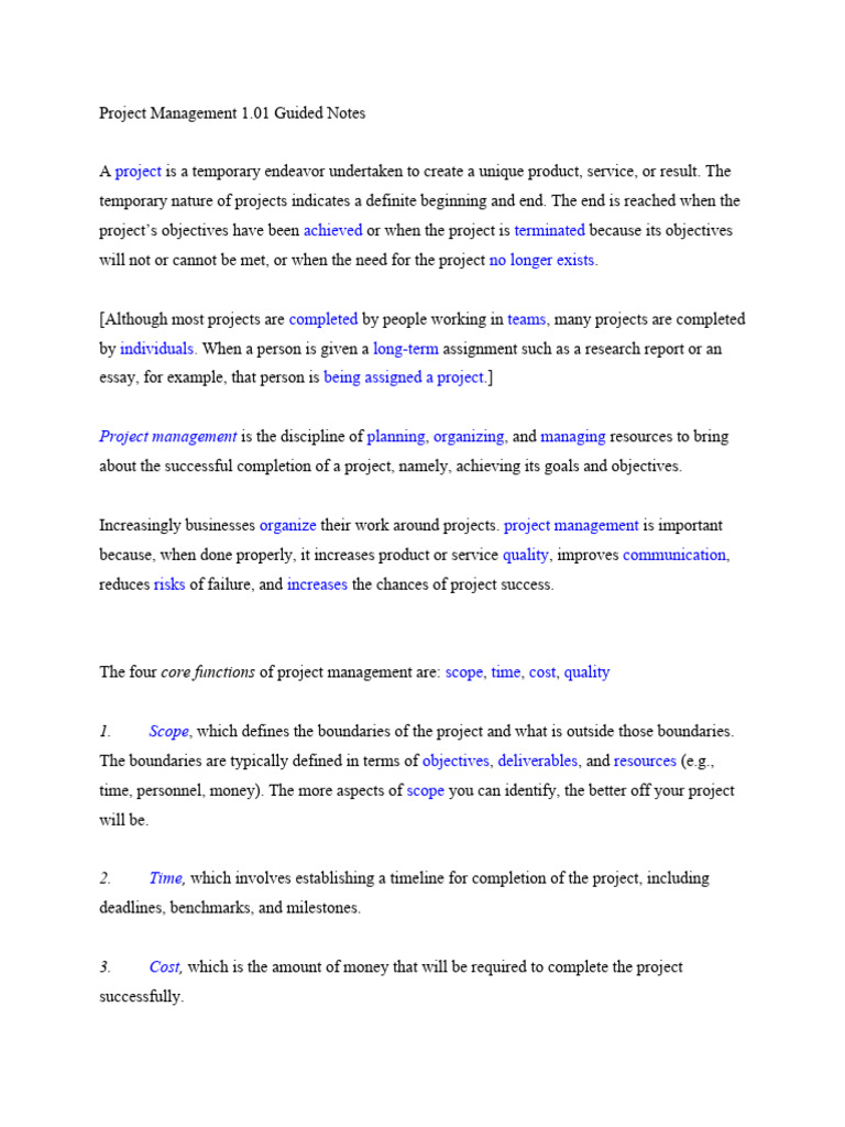 Project Management 1.01 GN | PDF | Project Management | Business