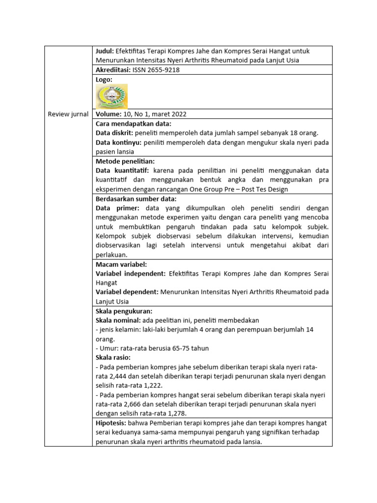 Review Jurnal RA | PDF