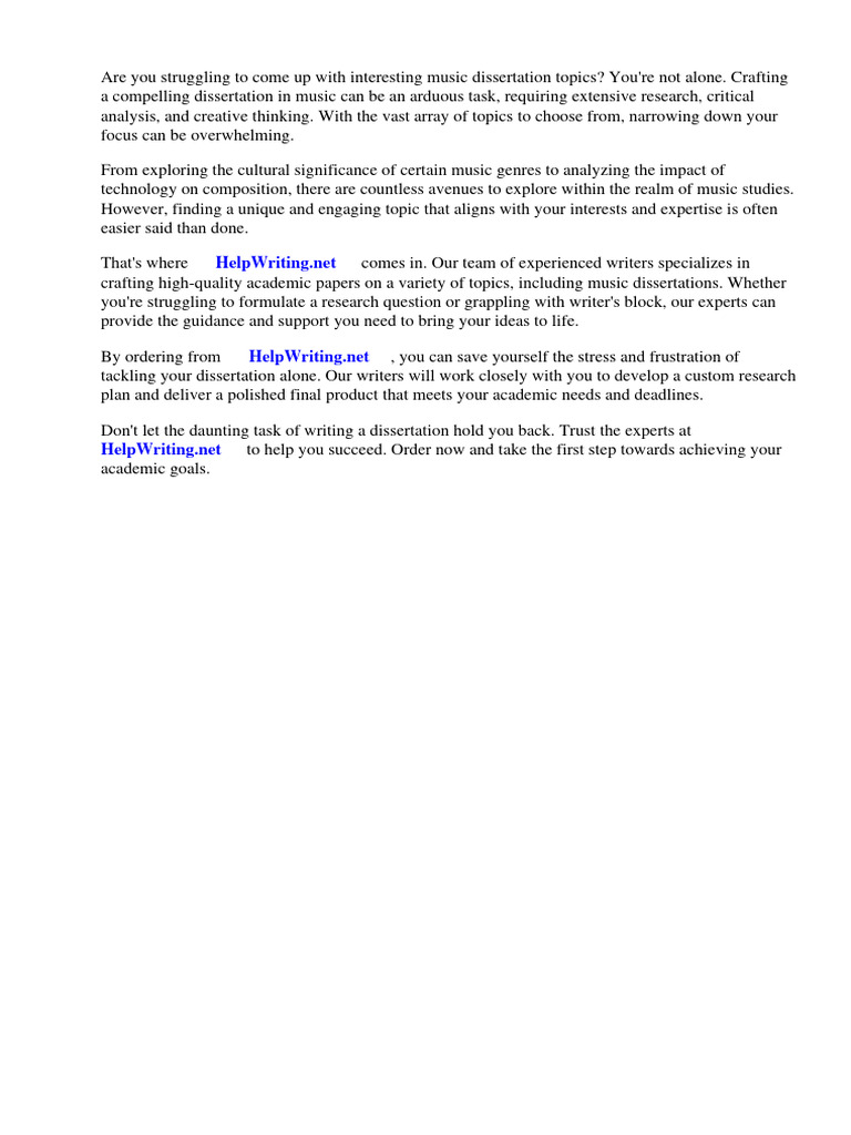 Interesting Music Dissertation Topics | PDF | Thesis | Creativity