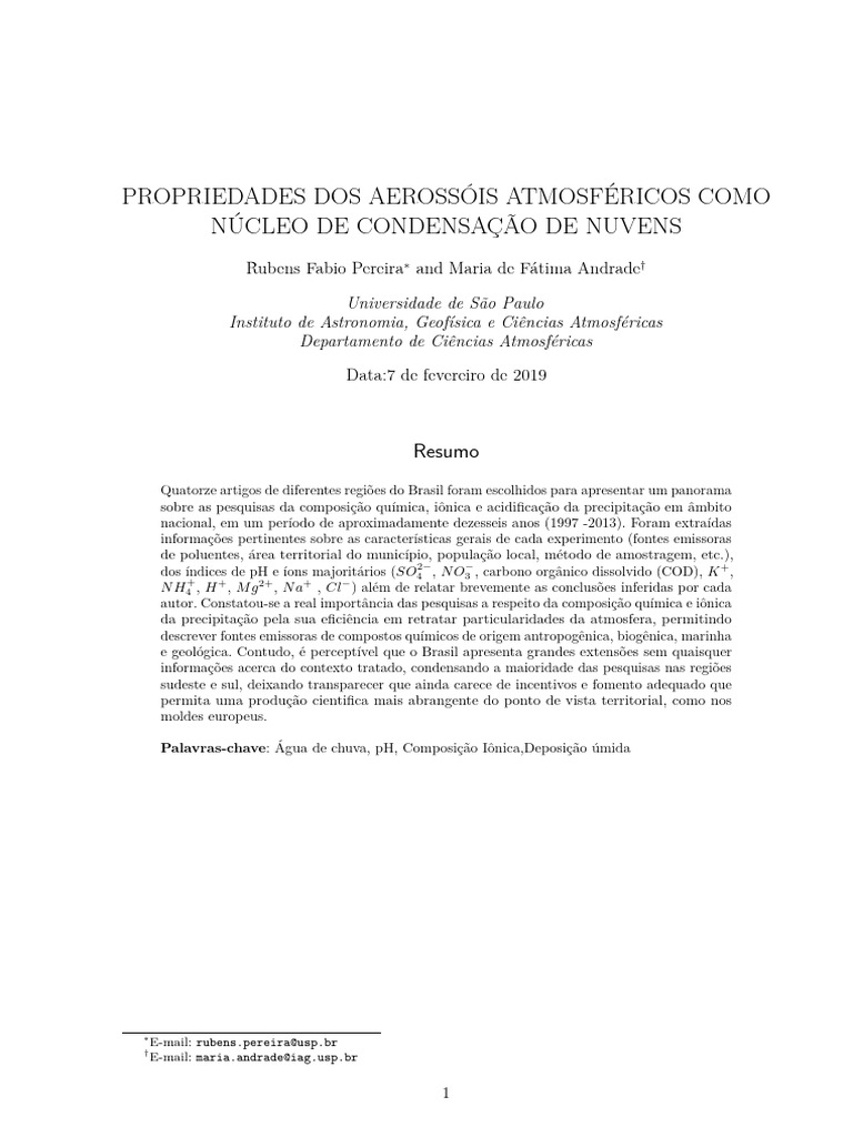 Propriedades Dos Aerossóis Atmosféricos | PDF