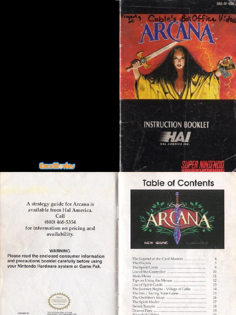 Arcana Instruction Manual | PDF