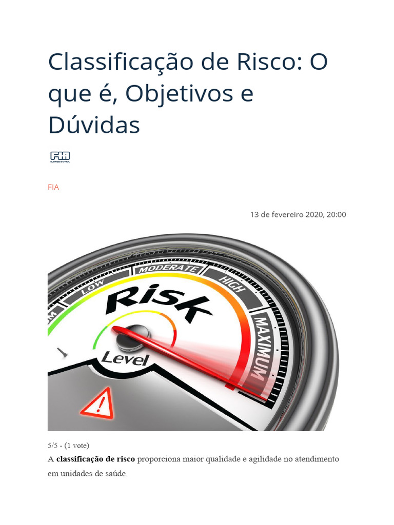 Classificação de Risco | PDF