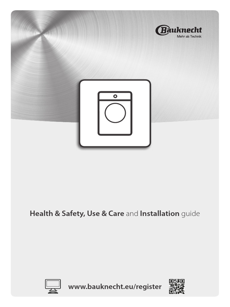 Bauknecht Washer User Guide | PDF | Washing Machine | Laundry