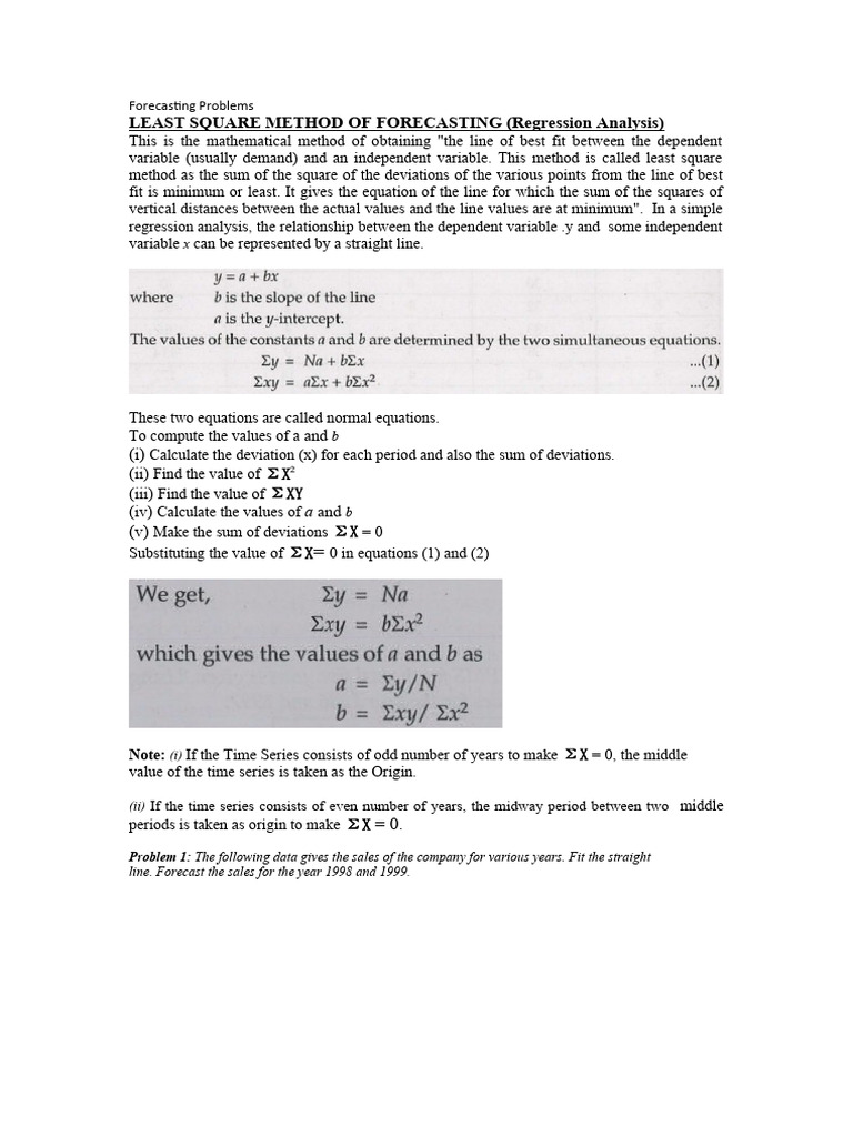 Forecasting Problems | PDF