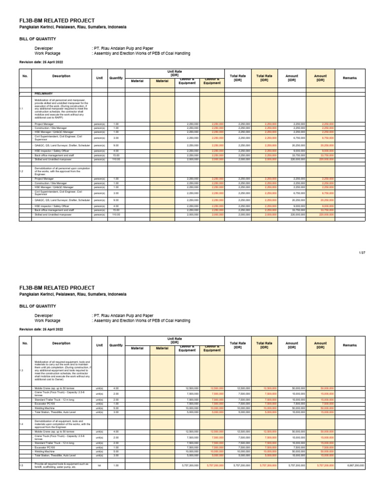 243 RAPP - Assembly and Erection of PEB Building Coal Handling +analisa ...
