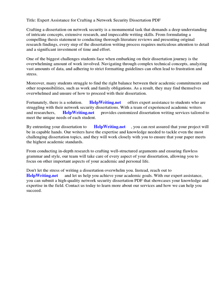 Network Security Dissertation PDF | PDF | Computer Security | Security