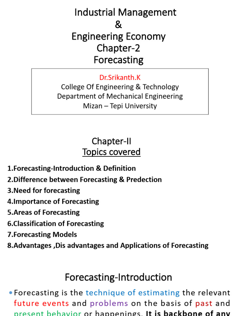 Chapter-2 Forecasting | Download Free PDF | Forecasting | Moving Average