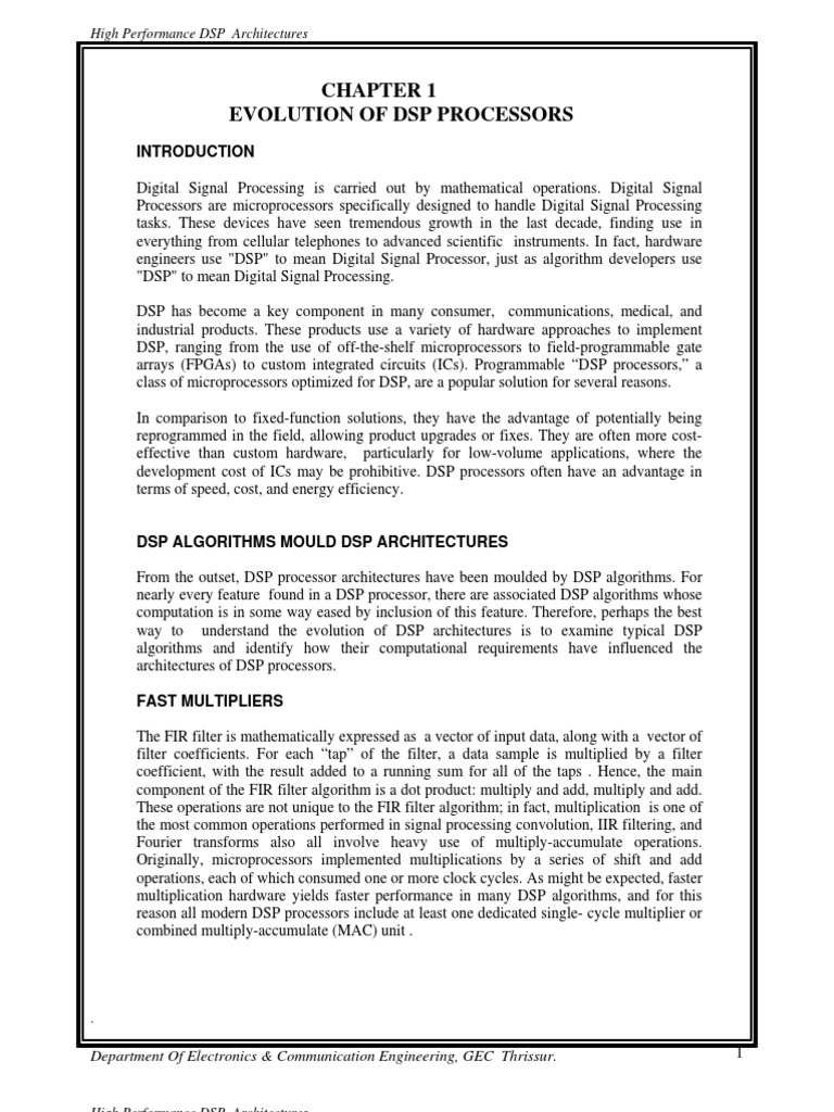 Sanjay - High Performance DSP Architectures | Download Free PDF | Digital Signal Processor ...