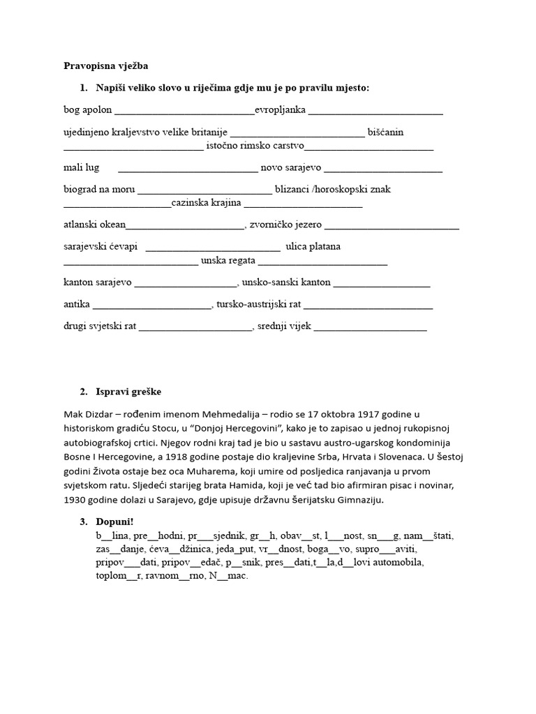 Pravopisna Vjezba, Prvi Razred_240214_231015 | PDF