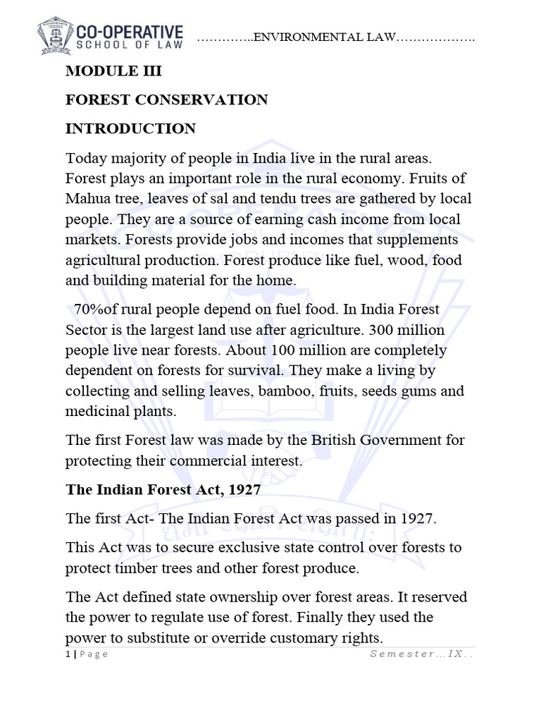 Forest Laws | Download Free PDF | Forests | Conservation Biology