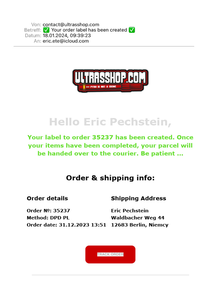Your Order Label Has Been Created GGG | PDF