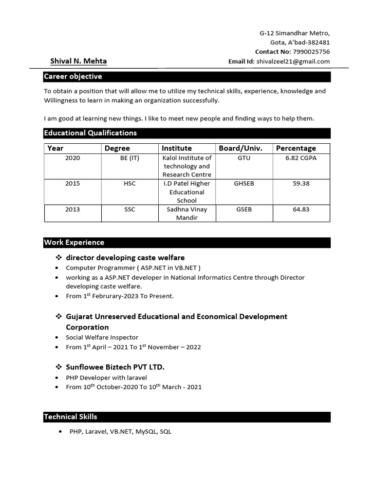 Shival Mehta - Resume-1 | PDF