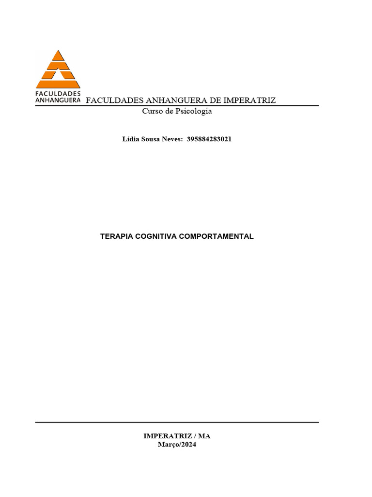 Modelo de Capa e Folha de Rosto Anhanguera | PDF