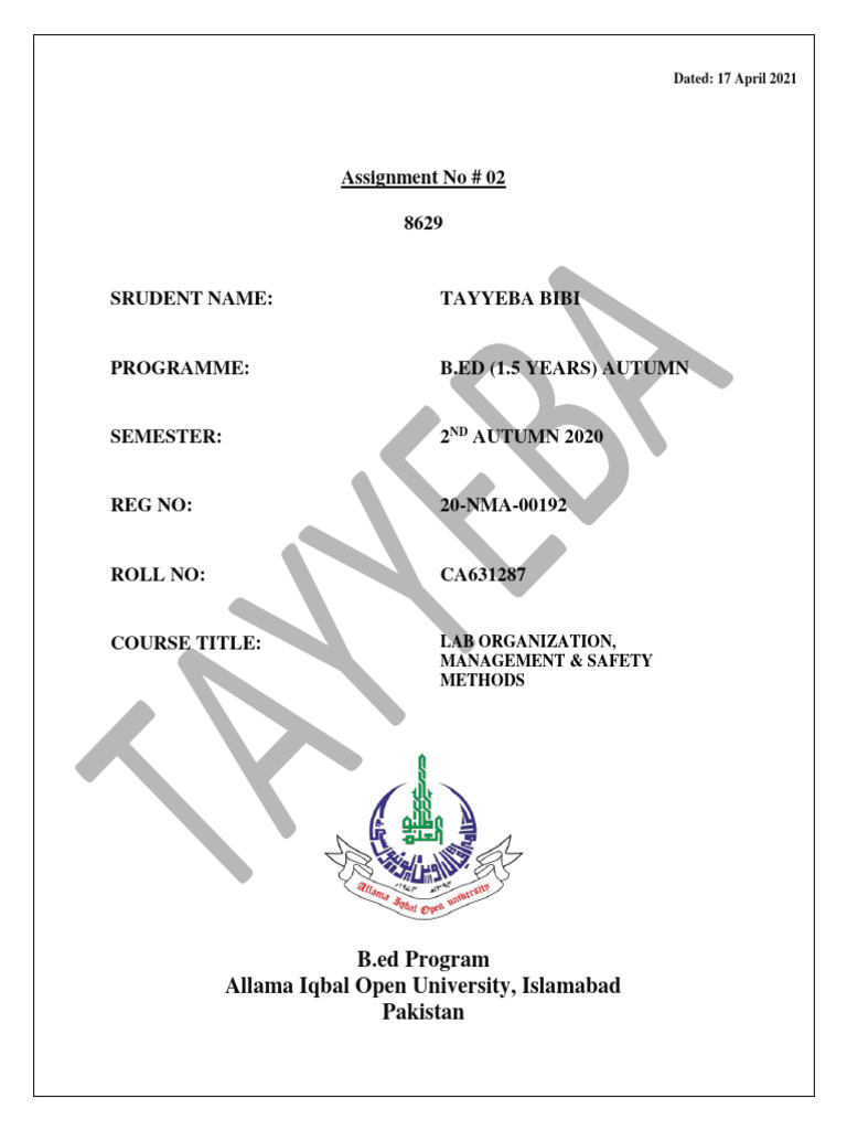 Assignment # 02, 8629 | PDF | Primer (Molecular Biology) | Dna Sequencing