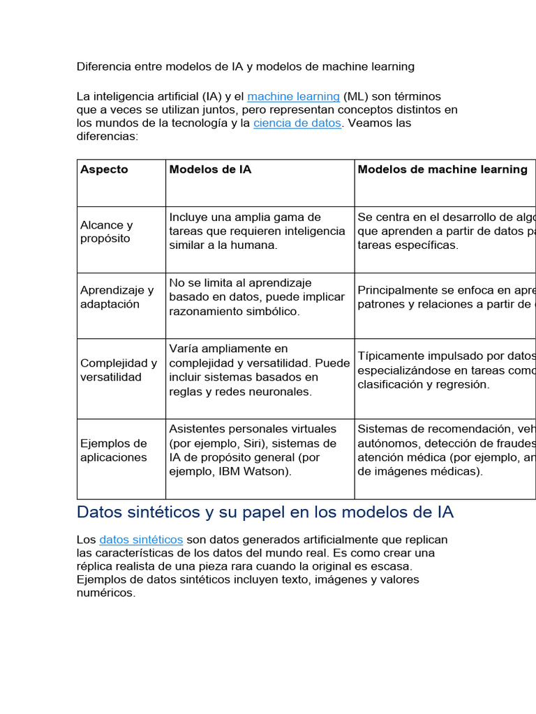 Diferencia Entre Modelos de IA y Modelos de Machine Learning ... Diferencia Entre Modelos de IA y Modelos de Machine Learning ...