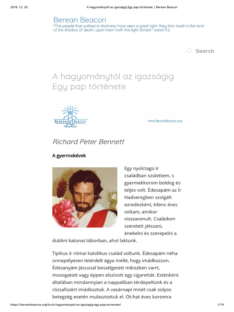 A Hagyománytól Az Igazságig Egy Pap Története - Berean Beacon | PDF