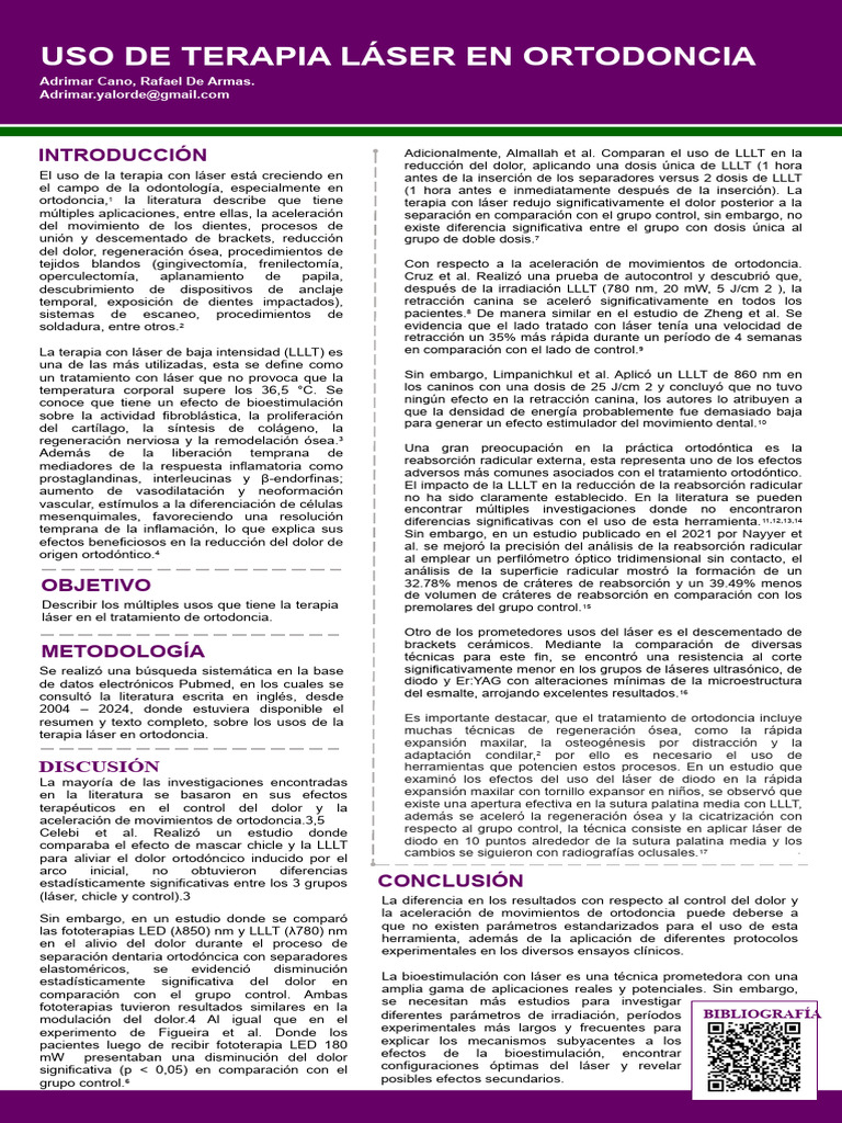 Terapia Láser en Ortodoncia: Usos y Beneficios | PDF | Ortodoncia ...