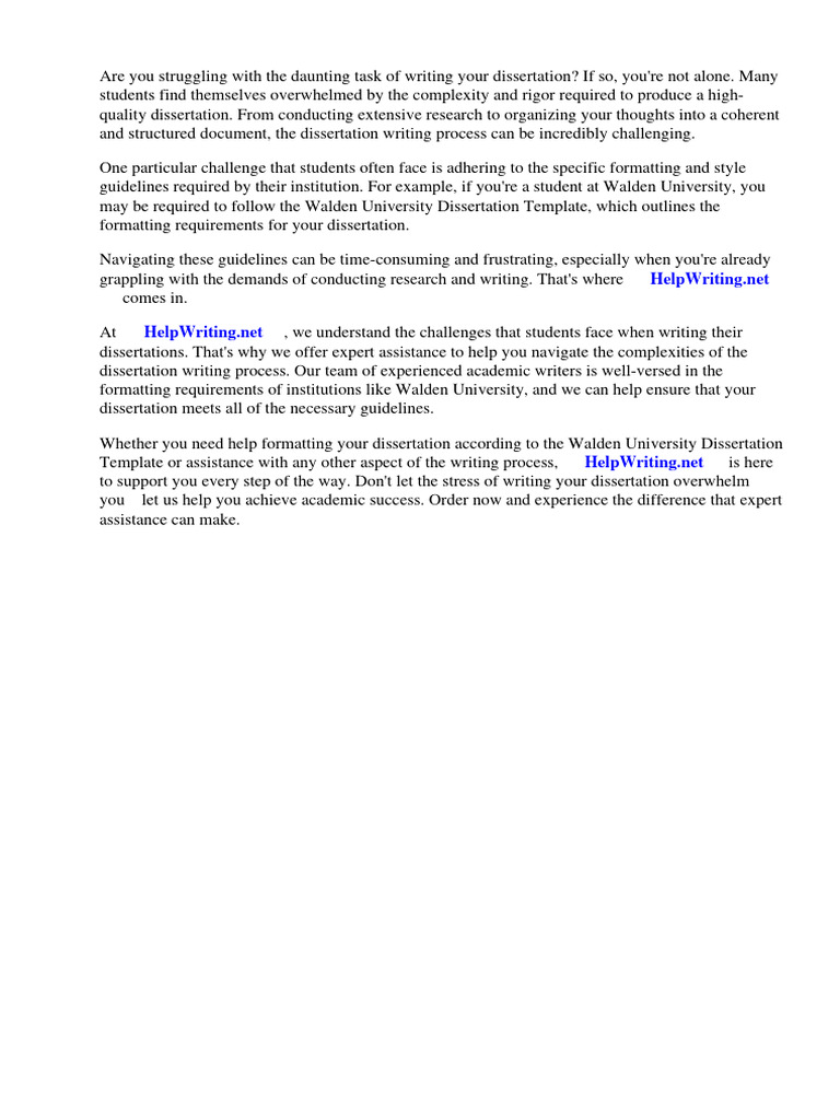 Walden University Dissertation Template | PDF | Thesis | Doctor Of ...