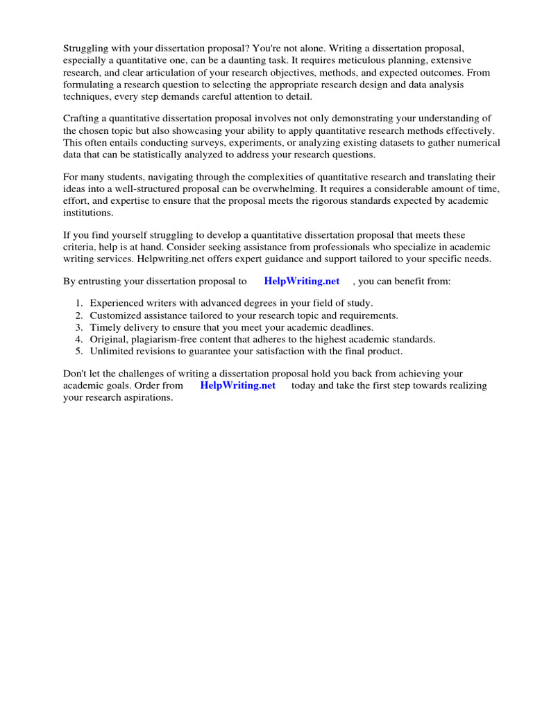 Dissertation Proposal Sample Quantitative | PDF | Methodology ...