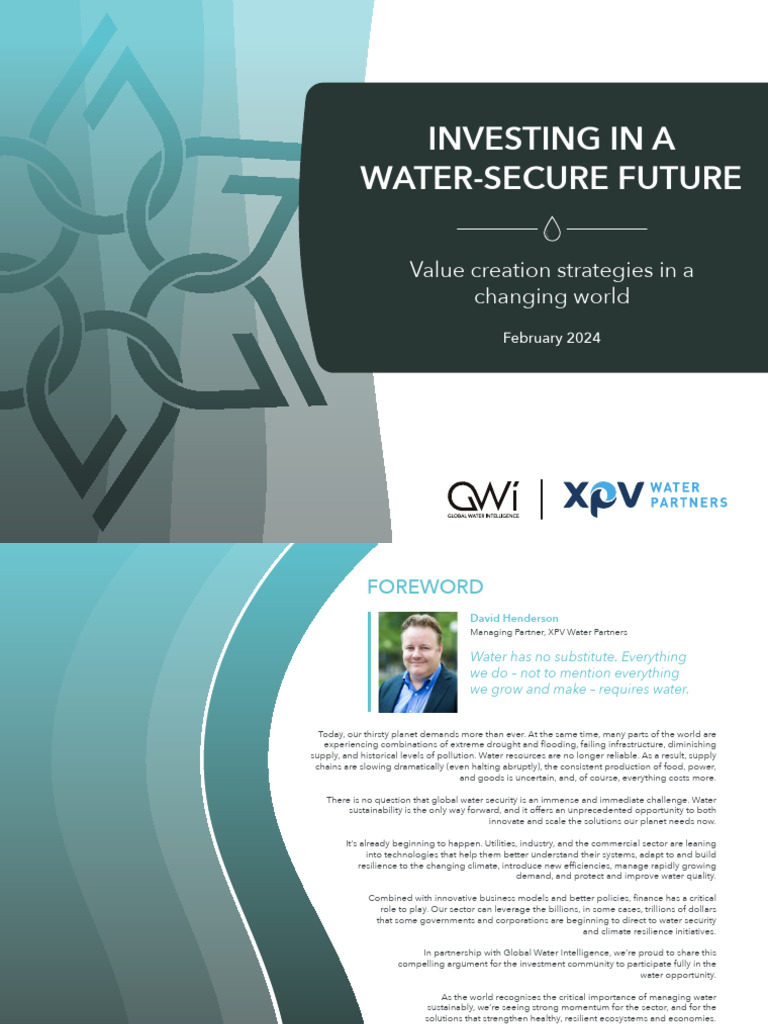 XPV White Paper a New Agenda for Water | PDF | Water Security | Investing