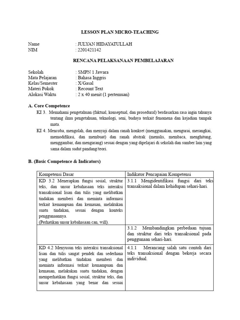 LESSON PLAN MICRO | PDF