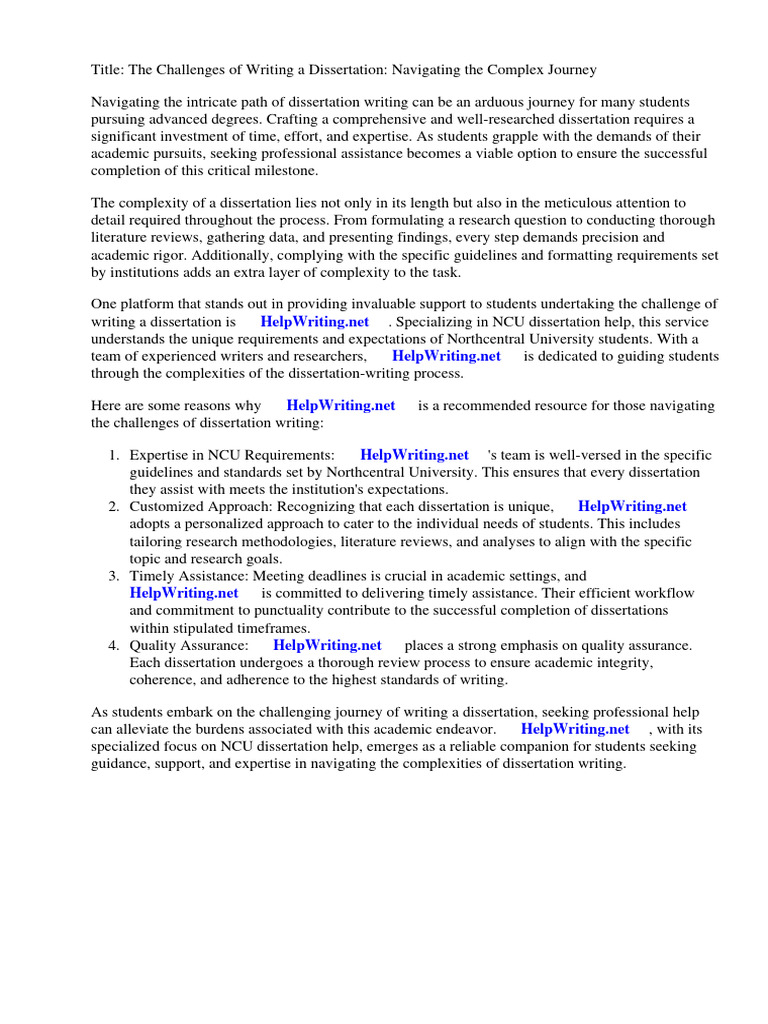 Ncu Dissertation Help | PDF | Thesis | Statistics