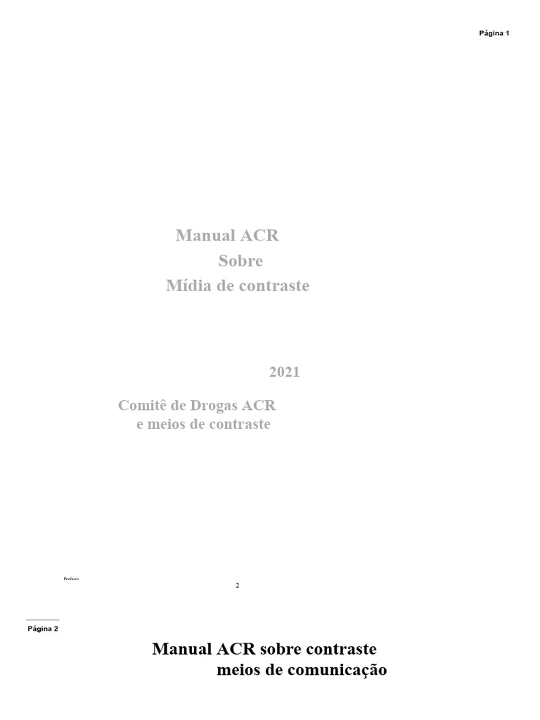 ACR Manual em Meio de Contraste-Ptbr | PDF | Alergia | Coração