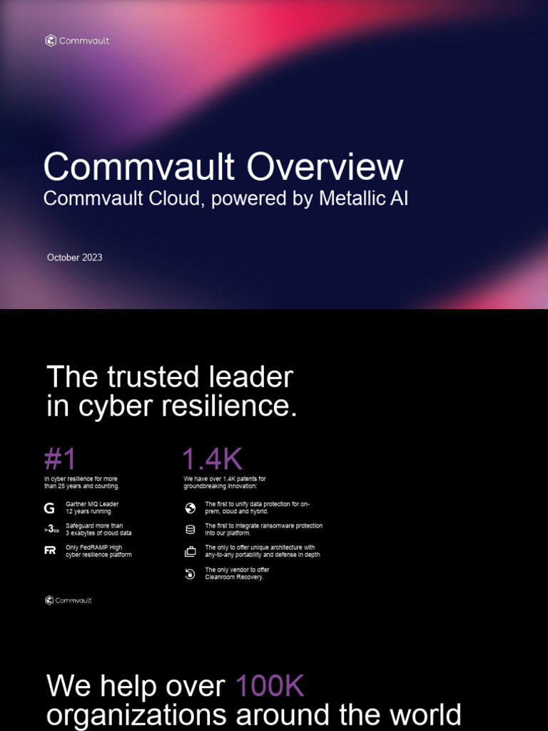 Partner Sales Deck- Commvault Overview | PDF | Cloud Computing | Computer Security