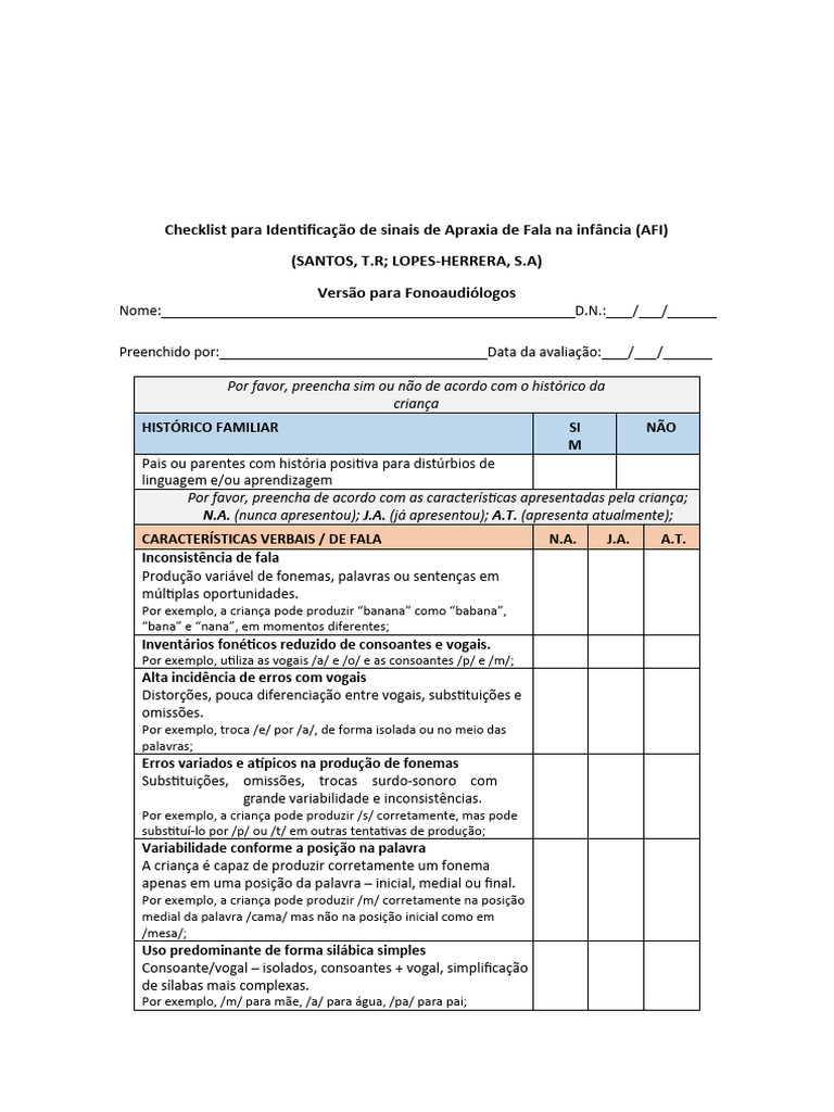 Checklist AFI | PDF