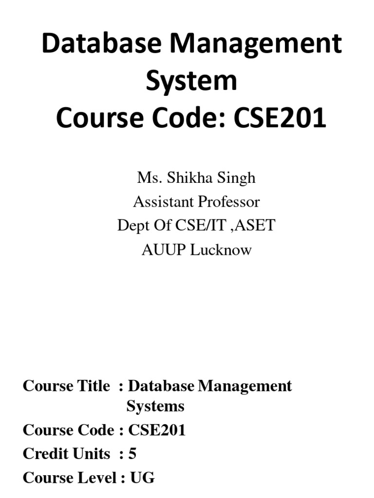Lecture 01 | PDF | Relational Database | Databases