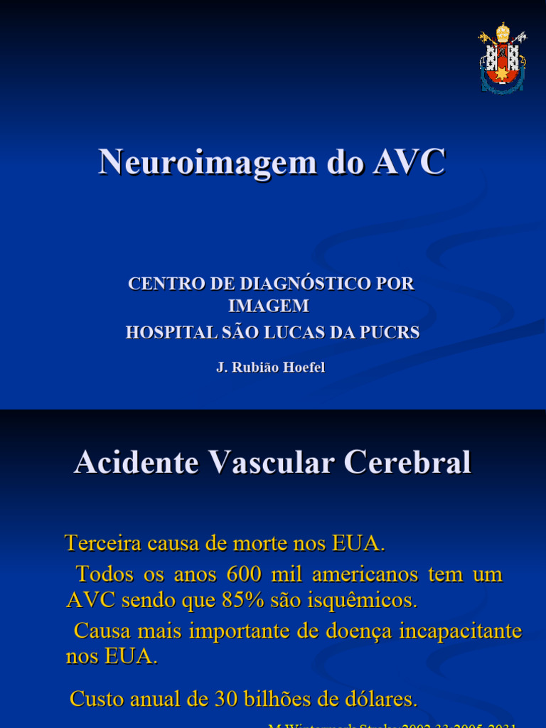 Dr. João Rubião Hoefel - Neuroimagem Do AVC | PDF | AVC | Neurologia