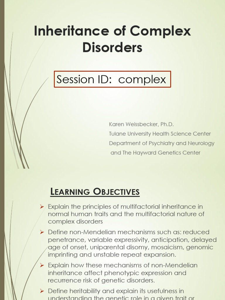 2-Gen-Sept-14-Inheritance of Complex Disorders 2021 Post Ahead | PDF ...