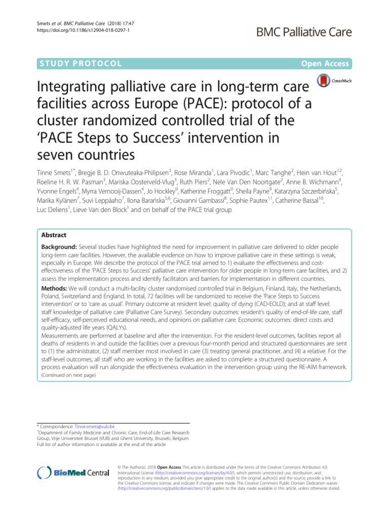 (PACE) - Protocol of A Cluster Randomized Controlled Trial of The PACE ...