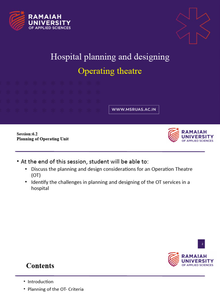 Hospital Planning - Operating Room | PDF | Operating Theater | Surgery