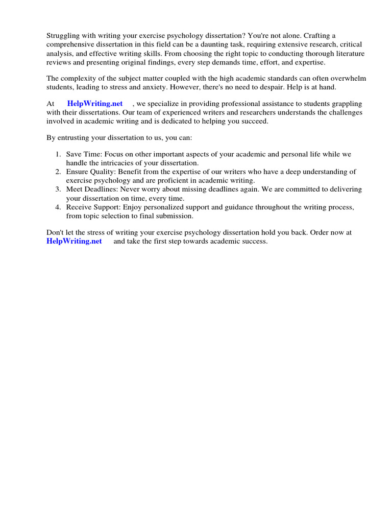 Exercise Psychology Dissertation Ideas | PDF | Psychology ...