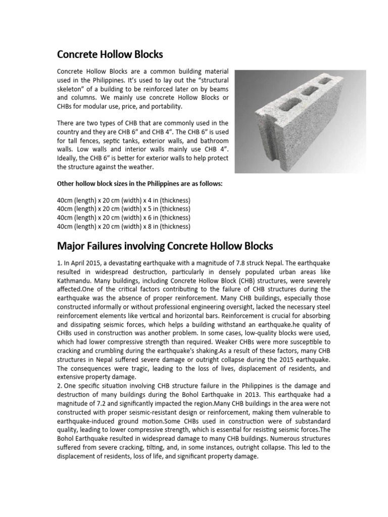 Concrete Hollow Blocks | PDF | Metals | Steel