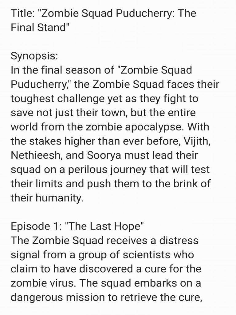 Zombie Squad Puducherry 2 | PDF