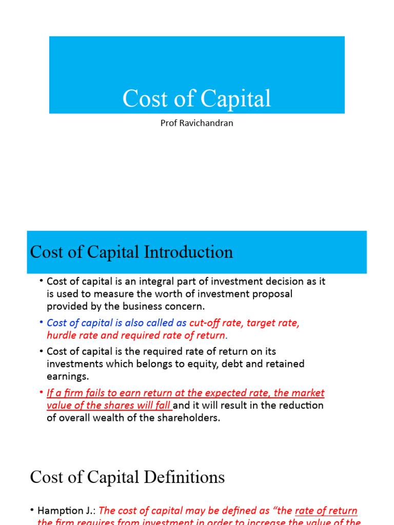 Cost of Capital Updated (Corp. Finance) | Download Free PDF | Cost Of ... Cost of Capital Updated (Corp. Finance) | Download Free PDF | Cost Of ...