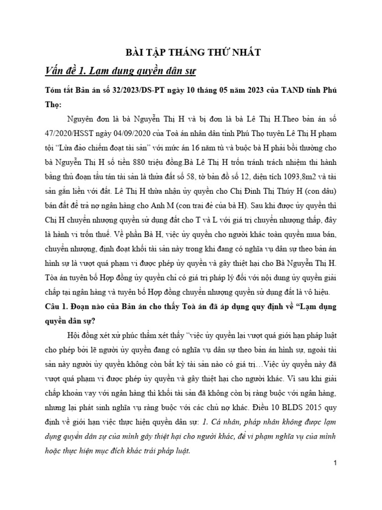 DS1. Bài Tập Tháng Thứ Nhất | PDF