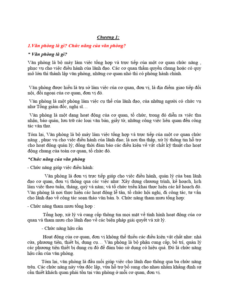 Đề Cương Ôn Tập QTHCVP | PDF